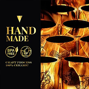 SoulThink Unique Handmade Gold Shot Glasses – Gold Plated Cool Shot Glasses in Exquisite Packaging, Perfect Birthday Christmas Gifts for Him, Set Of 4, 2 Ounces (Ball)