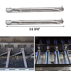 WALBZS Stainless Steel Grill Burner Tubes for BBQ Pro and Kenmore 146.16198210, 146.16198211, 146.23673310, 146.23676310 Gas Grills,14 3/4''Replacement Parts Set of 4