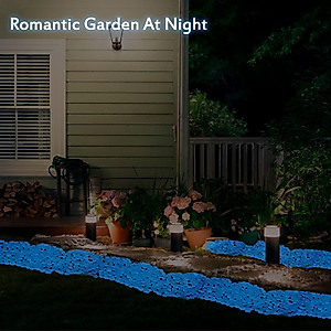 200pc Luminous Stone Glow Stones Pebbles Glow in The Dark Pebbles for Walkway Backyard Pathway Lawn Potted Plant Flower Decor,White