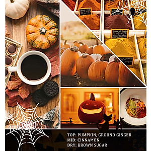 Halloween Candle with LED Pumpkin Face, Halloween Decor Fall Candle with Pumpkin Spice Scent, Pumpkin Candle Over 40 Hours of Burn Time, Gift for Halloween Decorations Indoor, 100% Soy Wax