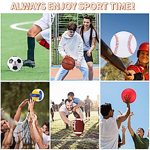 Libima 6 Pcs Multi Sport Ball Set Official Size Football, Basketball, Soccer, Volleyball, Playground Ball, Baseball with Sports Equipment Bag Pump for Teen Adult Christmas(Classic Style)