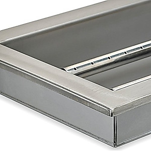 American Fireglass 60 x 6 Stainless Steel Linear Drop-in Fire Pit Pan With Electric Ignition System, CSA Certified Natural Gas
