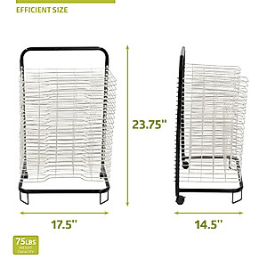 Pearington Mobile Wide Art Drying Rack for Classrooms, Art Studio, 25 Shelves, White