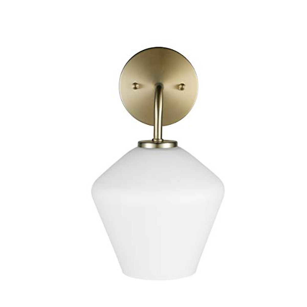 Globe Electric 51614 Raja 1-Light Wall Sconce, Matte Brass, Opal Glass Shade, Bulb Included