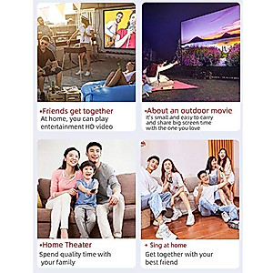 Viinice Mini Portable Video Projector, 1080P Full HD Support 6500 Lumens 100'' Display And 30,000 Hrs LED Projector Compatible with HDMI/USB/SD/AV/VGA for Home Theater,White 4K laser projector with wi