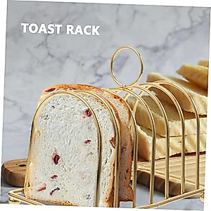 PartyKindom Stainless Steel Shelf Toast Holder Bread Rack Kitchen Toast Rack Toast Racks Bread Holder Toast Rack Bread Slices Stand Toast Rack Replacement Reusable Toast Stand Golden