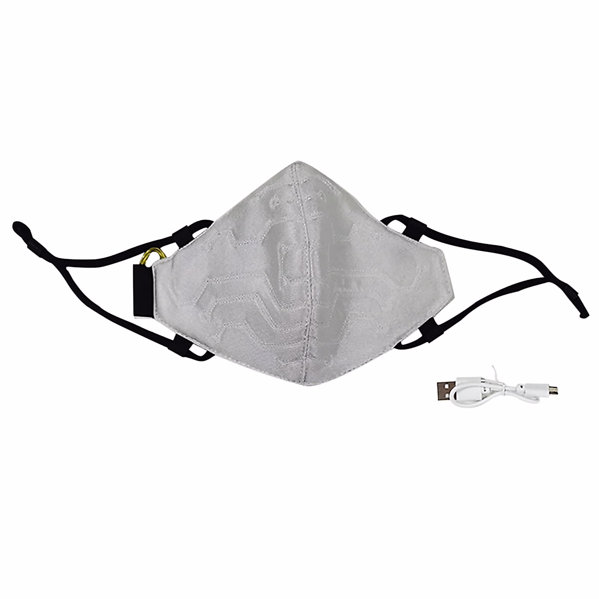 nezababy LED Cool Face Mask Anime Light Up Mask, Voice Activated USB Rechargeable Smart Mask for Halloween Party Christmas Carnival (White), 15 * 23cm