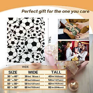 Fleece Soccer Blanket Super Soft Plush Throw Blanket Cozy Warm Bed Blankets Lightweight Microfiber Flannel Blankets for Couch, Bed, Sofa (40" x 50")