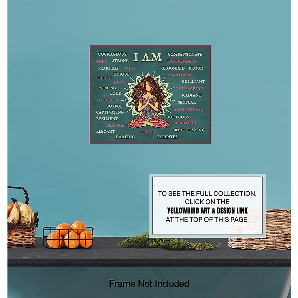 Positive Affirmations Wall Decor - Motivational Wall Art Posters 8x10 - Inspirational Quotes - Encouragement Gifts for Women - Empowered Women - Uplifting Gifts for Women - Encouraging Yoga Wall Art