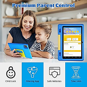 ROWT Kids Tablet, 10-Inch Tablet for Kids, 2GB+32GB Android 11 Kids Tablets with Case, WiFi, Parental Control Mode, Dual Camera, Google Services, 1-Year Warranty (Blue)