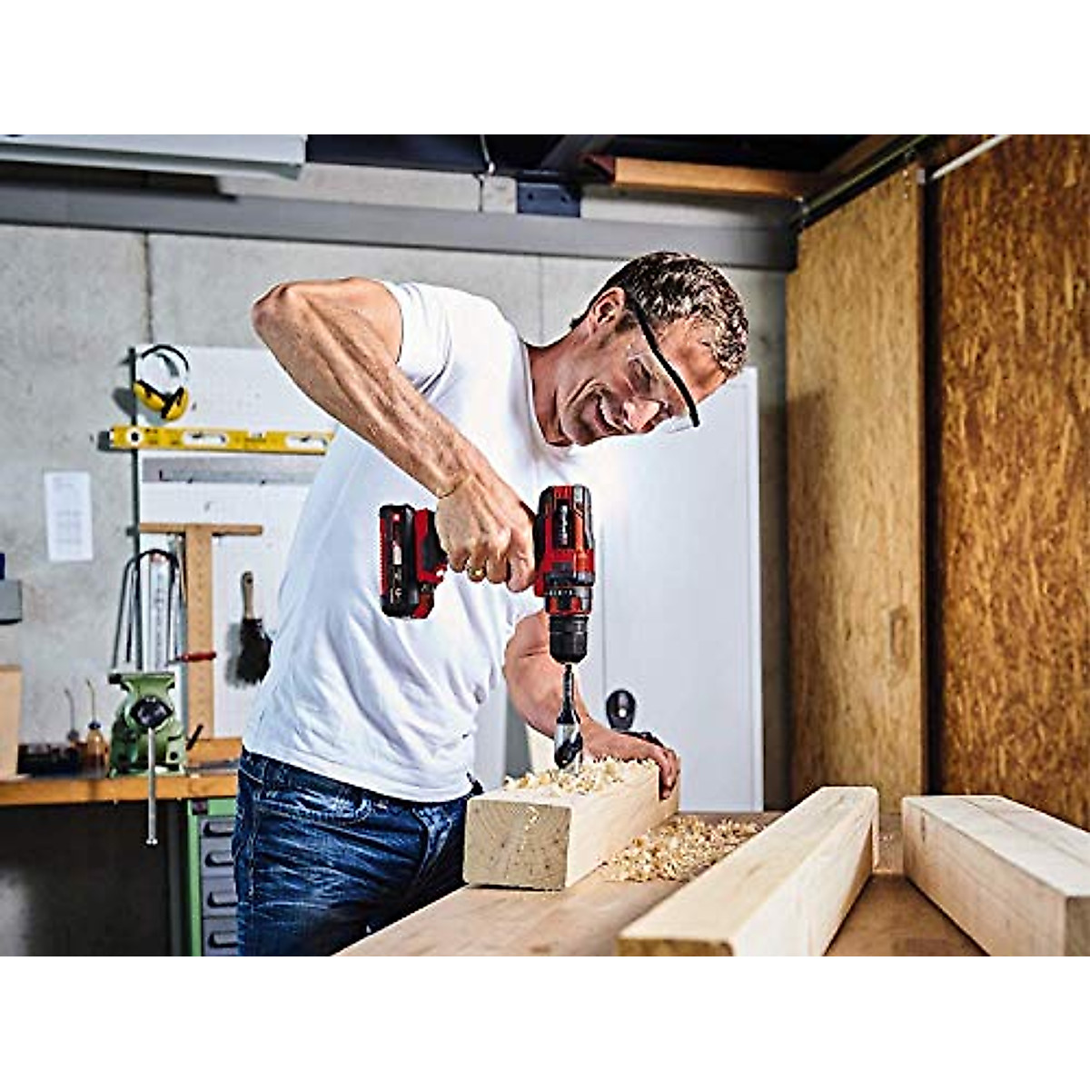 Einhell TE-CD Power X-Change 18-Volt Cordless 3/8-Inch Variable Speed Drill/Driver, w/ 310 In-Lbs Torque, 20+1 Torque Settings, 550-RPM MAX, LED Light