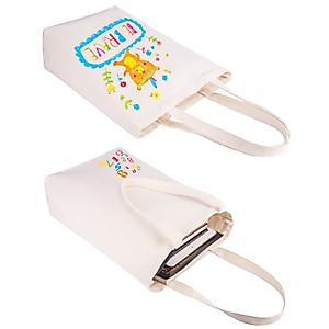 Lily queen Natural Canvas Tote Bags DIY for Crafting and Decorating Reusable Grocery Washable Bag Shopping Bag (Natural - 6 Pack)