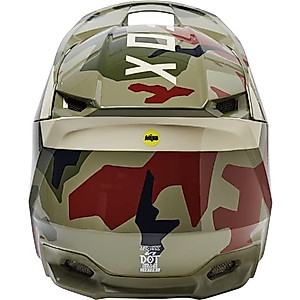 Fox Racing V1 Core Motocross Helmet, BNKR Green Camo, XX-Large