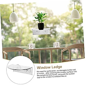 Asakkura 1pc Bottle Ledge Room Cupwall Floating Shelf with Suction Rack Bathroom Succulents Indoor Living Plants Racks for Planter Kitchen Wall Cup Mounted Acrylic Window Transparent Hold