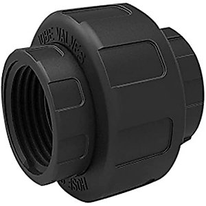 Jobe Valves J-ADF100 Garden Hose Adaptor, 3/4" GHT x 3/4" NPT with Swivel, 150PSI, Black UV Reinforced Nylon Material with Nitrile Seals