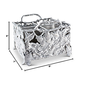 Arthur Court Designs Aluminum Metal Butterfly Silverware/Flatware/Utensil Caddy Holder 8 inch Square 7 inch Tall