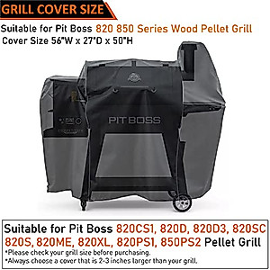 ZJYWSCH Grill Cover for Pit Boss 820 850 Competition 820CS1, Pro Series 850 820 Deluxe 820D 820D3 820SP 820XL 700T1 PB850PS2 Wood Pellet Grill Smoker Pit Boss 820 Grill Cover
