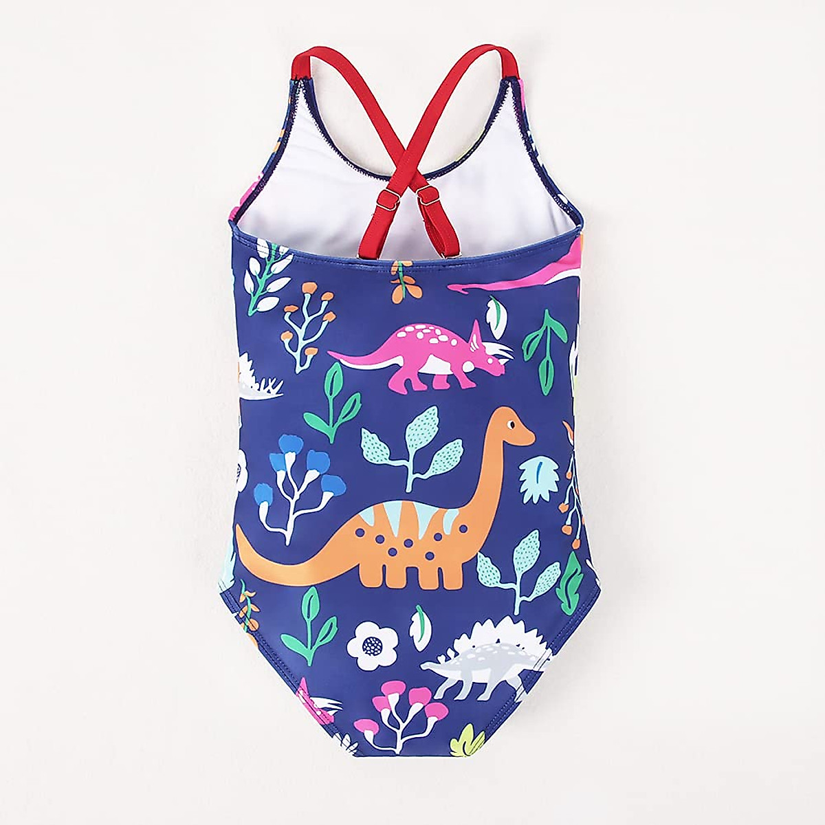 MODNTOGA Baby Girl Dinosaur Swimsuit Sleeveless Striped Swimwear Toddler Kids Dino Bathing Suit Bikini One Piece Beachwear (Dinosaur, 4-5T)