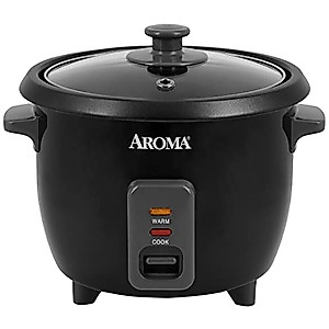 Aroma Housewares 6-Cup (Cooked) / 1.5Qt. Rice & Grain Cooker (ARC-363NGB),Black,6-Cup Cooked / 3-Cup Uncooked