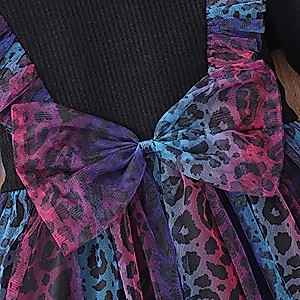 DaMohony Baby Girls Tutu Dress Leopard Print Long Sleeve Flower Party Party Tulle Dresses Winter Fall Dress Outfits 18-24M