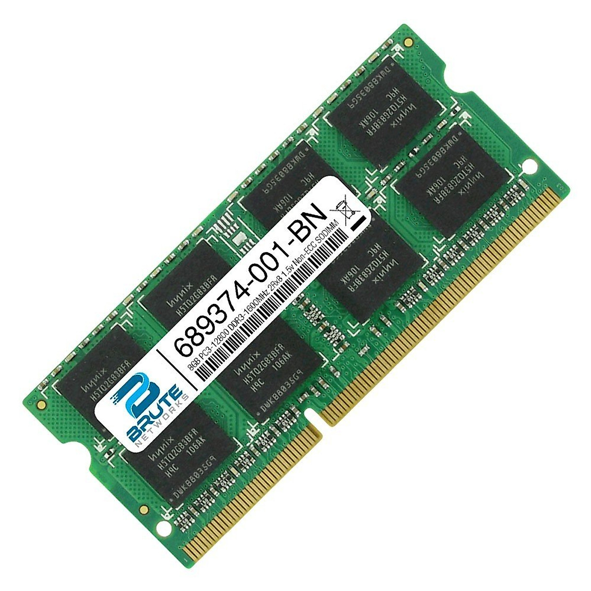Brute Networks 689374-001-BN - 8GB DDR3-1600MHz 2Rx8 1.5v Non-ECC SODIMM (Compatible with OEM PN# 689374-001)