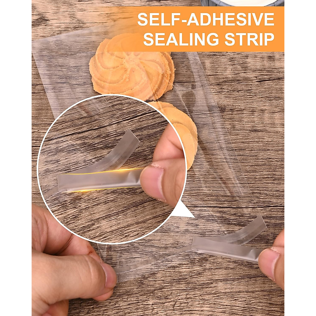 300 Pcs Self Adhesive Cookie Bags, 4x6 Inches Self Sealing Cellophane Bags, Clear Resealable Cellophane Bag for Packaging, Cookies, Gifts, Candy, Food