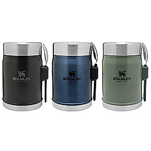 Stanley Classic Legendary Food Jar 0.4L Nightfall with Spork – BPA Free Stainless Steel Soup Flask - Keeps Cold or Hot for 7 Hours - Leakproof - Dishwasher Safe