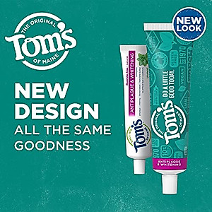 Tom's of Maine Fluoride-Free Antiplaque & Whitening Natural Toothpaste, 5.5 Ounce (Pack of 2) - Packaging May Vary