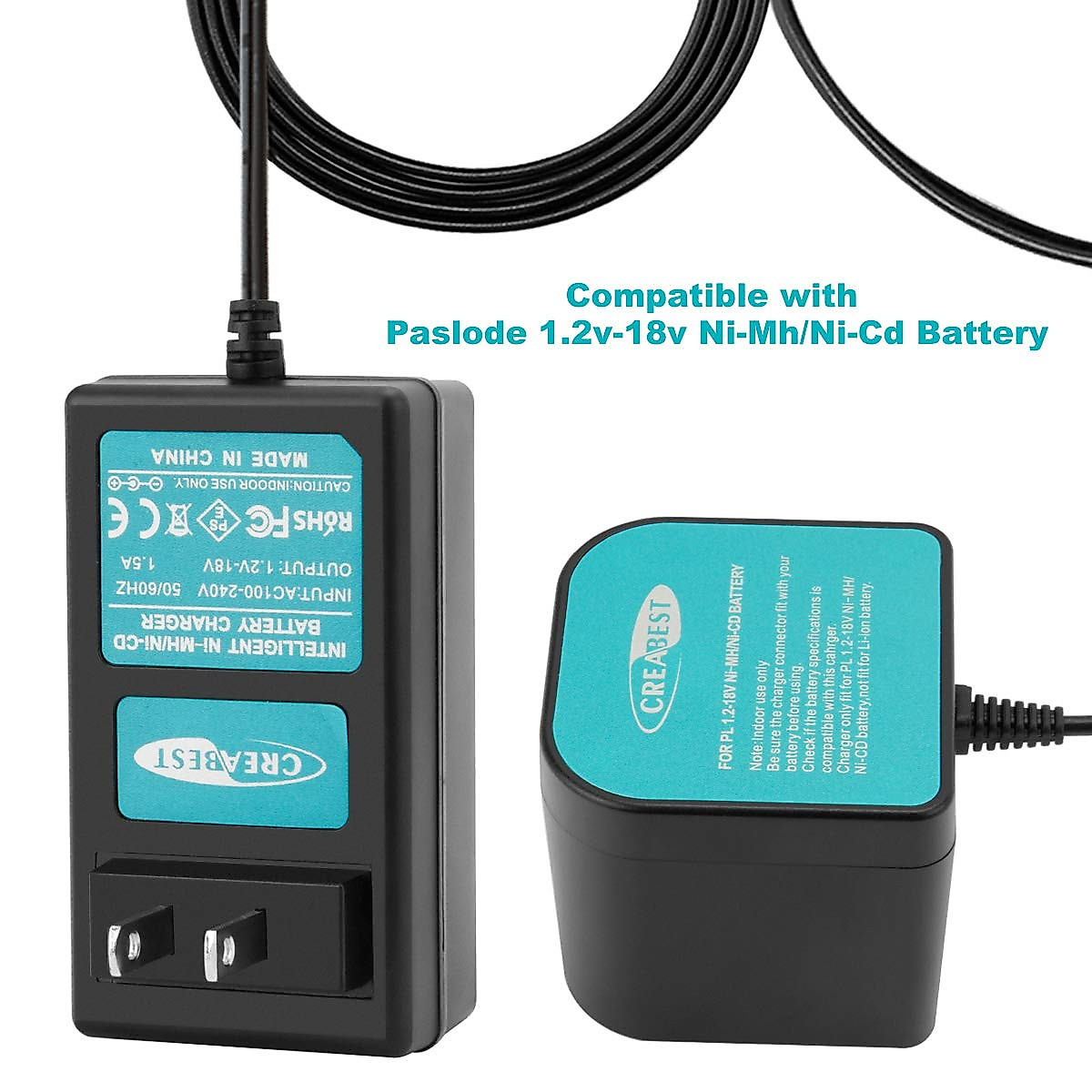 CREABEST New 6V Battery Charger Compatible with Paslode 404400 404717 900400 900420 B20720 CF-325 IM200 IM250A IM350A PS604N Pod Style Ni-HM/Ni-CD Battery (NOT for Li-ion Battery)