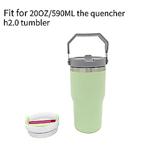 Replacement 20oz And 30oz Flip Tumbler Lid With Straw - Fit For Stanley 20oz And 30oz IceFlow Flip, Adventure Quencher and Quencher 2.0 Tumbler (20 to 30 oz STRAW LID GREY)