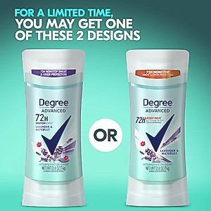 Degree Advanced Protection Antiperspirant Deodorant Lavender & Waterlily for 72-Hour Sweat & Odor Control for Women, with Body Heat Activated Technology, 2.6 oz