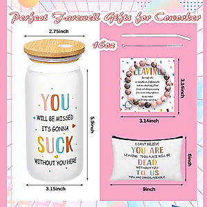 Skylety Farewell Gifts Set Going Away Gift for Coworker New Job Gifts for Women Lucky Goodbye Leaving Job Gifts for Coworker Lady Manager Employee Retirement Christmas (Leaving)