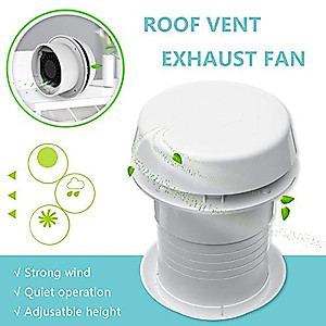 MASO Exhaust Cooling Fan Car 12V RV Motorhome Roof Vent Ventilation Cooling Exhaust Fan Noiseless Energy-saving for Homes Trailer Travel Caravan （Fan Shell + Strong Fan）