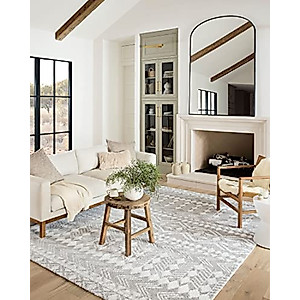 Loloi II Bliss Shag Grey/White 5'-3" x 7'-6" Area Rug