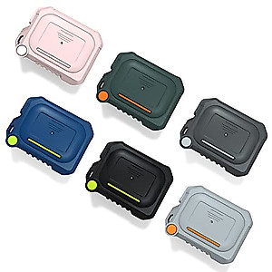 Dikdoc for AirPods Pro 2nd Generation Case Cover with Lock and Keychain, AirPods Pro 2 Silicone Armor Case Watch Charger Compatible AirPods Pro Protective Case Men (Black)