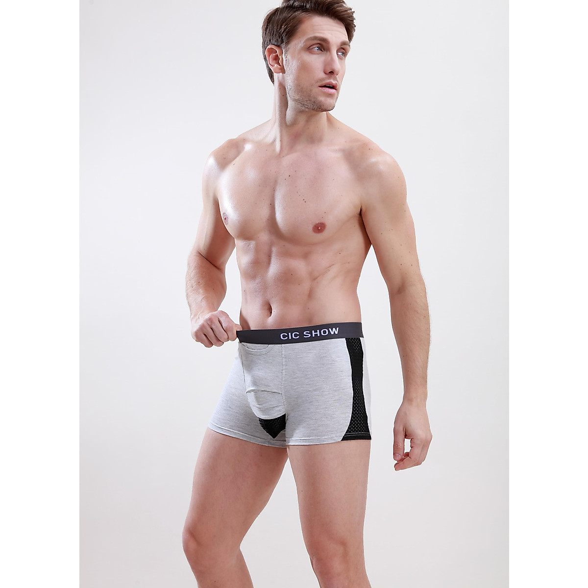 CIC SHOW Boxer Briefs For Long Time Sit, Pack 3, Mens Underwear With Ball Hammock, Mens Underwear With Pouch For Balls. XXL