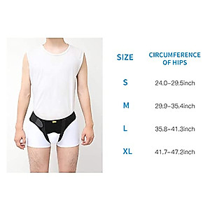 Tenbon Hernia Belt Truss for Single/Double Inguinal or Sports Hernia, Hernia Support Brace for Men for Women Pain Relief Recovery Strap with 2 Removable Compression Pads Comfortable Material