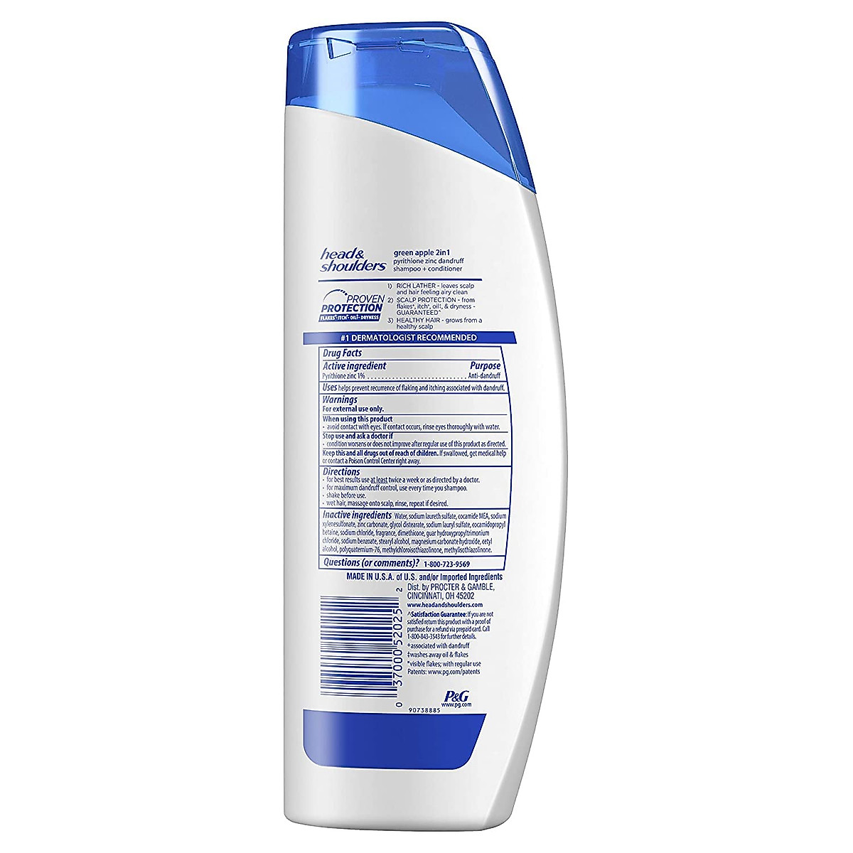 Head and Shoulders, Dandruff Shampoo, Green Apple - 13.53 Fl Oz (Pack of 3)