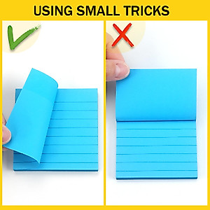Eastern Wolf 8 Pads Lined Sticky Notes 3x3 Sticky Notes with Lines Self-Stick Note Pads 8 Bright Multi Colors, 85 Sheets/Pad