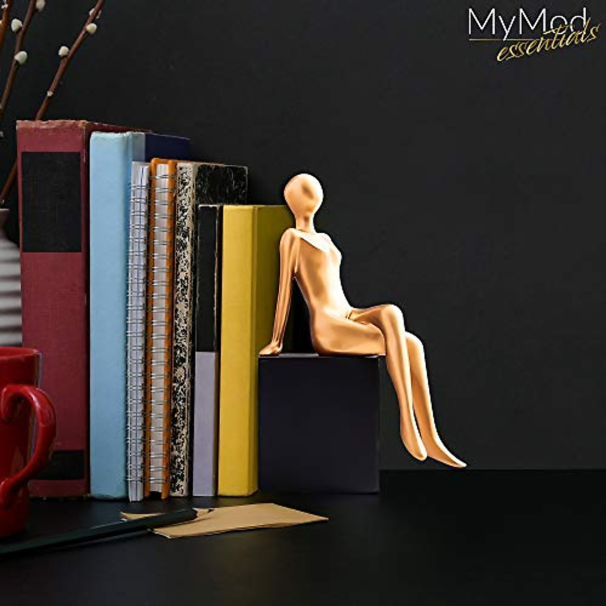 Modern Girl Statues Decorative Bookend Set. Add Modern Touch to Any Shelf or Table with These Unique Art of Confident Girl Statues. Use Them as Bookends Or Décor to Your Home and Office Modern Vibe!