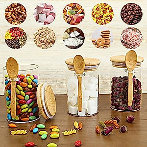 Glass Jars with Bamboo Airtight Lids - 17oz Glass Food Storage Containers, 3Pack Borosilicate Glass Canisters Coffee Jar with Spoon for Tea, Sugar, Spice, Bath Salts, Overnight Oats