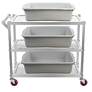 Ggbin Plastic Dish Tubs, Commercial Bus Box/Wash Basin Tote Box, 4-Pack(Grey, 22L)