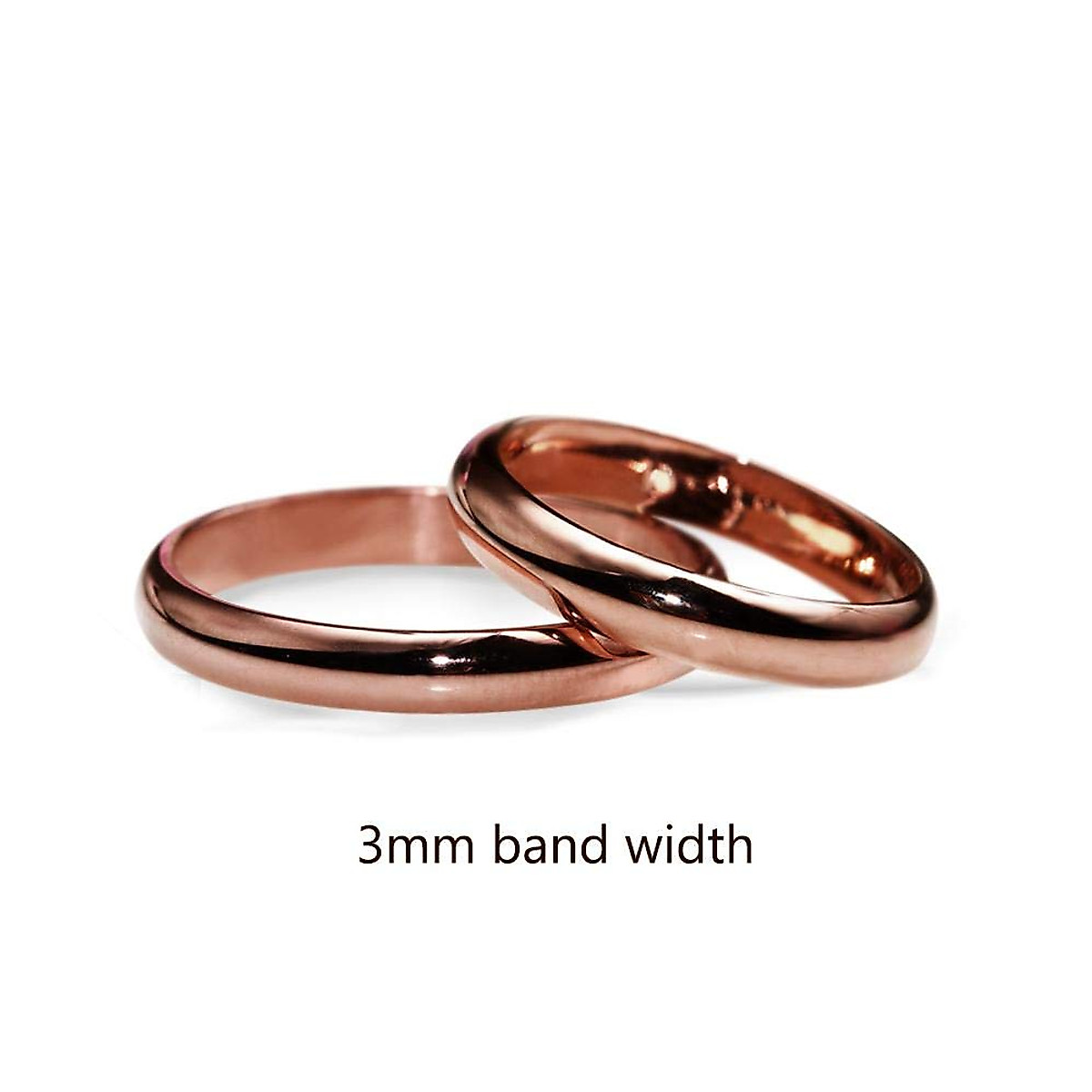 IVY & BAUBLE 99% Uncoated Solid Copper Ring Band for Men & Women | Made In USA | 3mm | Size 8