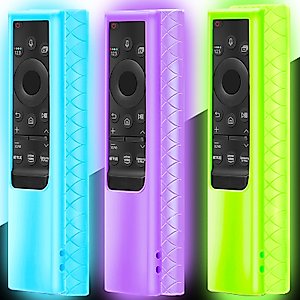 3 Pack Case Compatible with Samsung Smart TV Remote Control, Remote Cover for Samsung Solar Cell Remote 2021/2022 BN59-01357 BN59-01385 BN59-01265A Universal Silicone Skin Sleeve Glow in The Dark