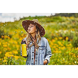 Hydro Flask Water Bottle - Stainless Steel & Vacuum Insulated - Wide Mouth 2.0 with Leak Proof Flex Cap - 32 oz, Sunflower