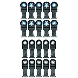Bosch Starlock Carbide Oscillating Tool Blades for Cutting Metal, 10-Pack and Multitool Blades for Hard Wood, Laminate, 10-Pack, Bundle (20 Pieces)