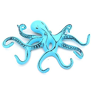 Swimming Octopus Key Hook Antique Look/Distress Blue/Vintage Hook/Sea Theme Hook/Coastal Hook and Swimming Octopus Key Hook Antique Look/Distress Red/Vintage Hook/Sea Theme Hook/Coastal Hook
