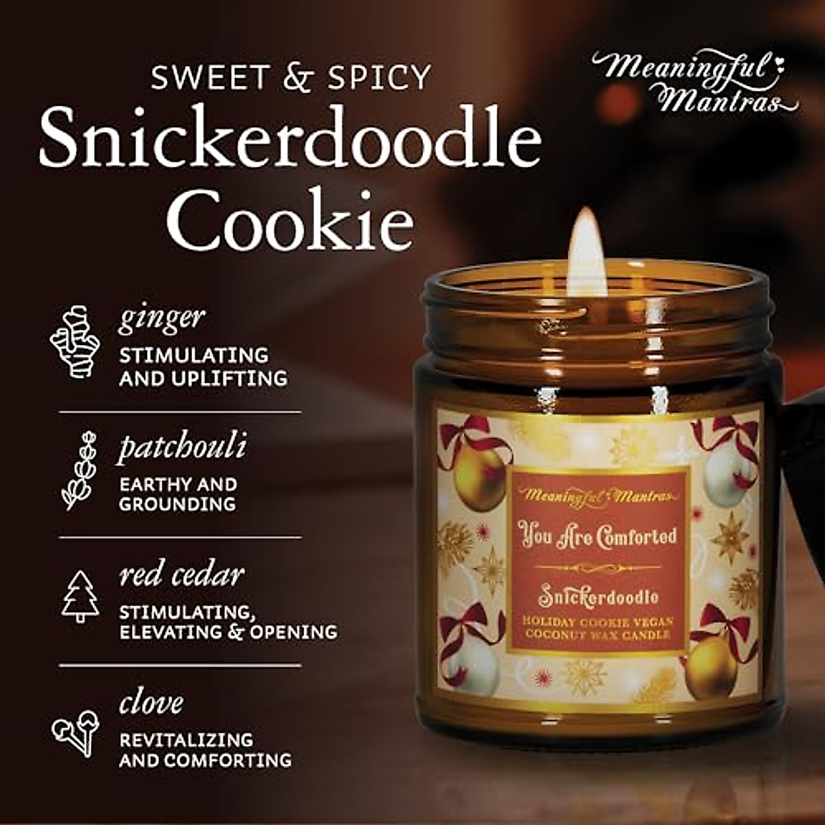 Meaningful Mantras Snickerdoodle Cookie Aromatherapy Fall Candle 8oz