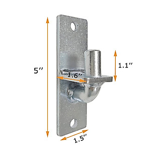 2 Pack 1-3/8 Inch Wall Mount Gate Hinge Metal Hinges Fence Post Chain Link Fence Frame Hinge Outdoor Gate Hardware (Screws Included)