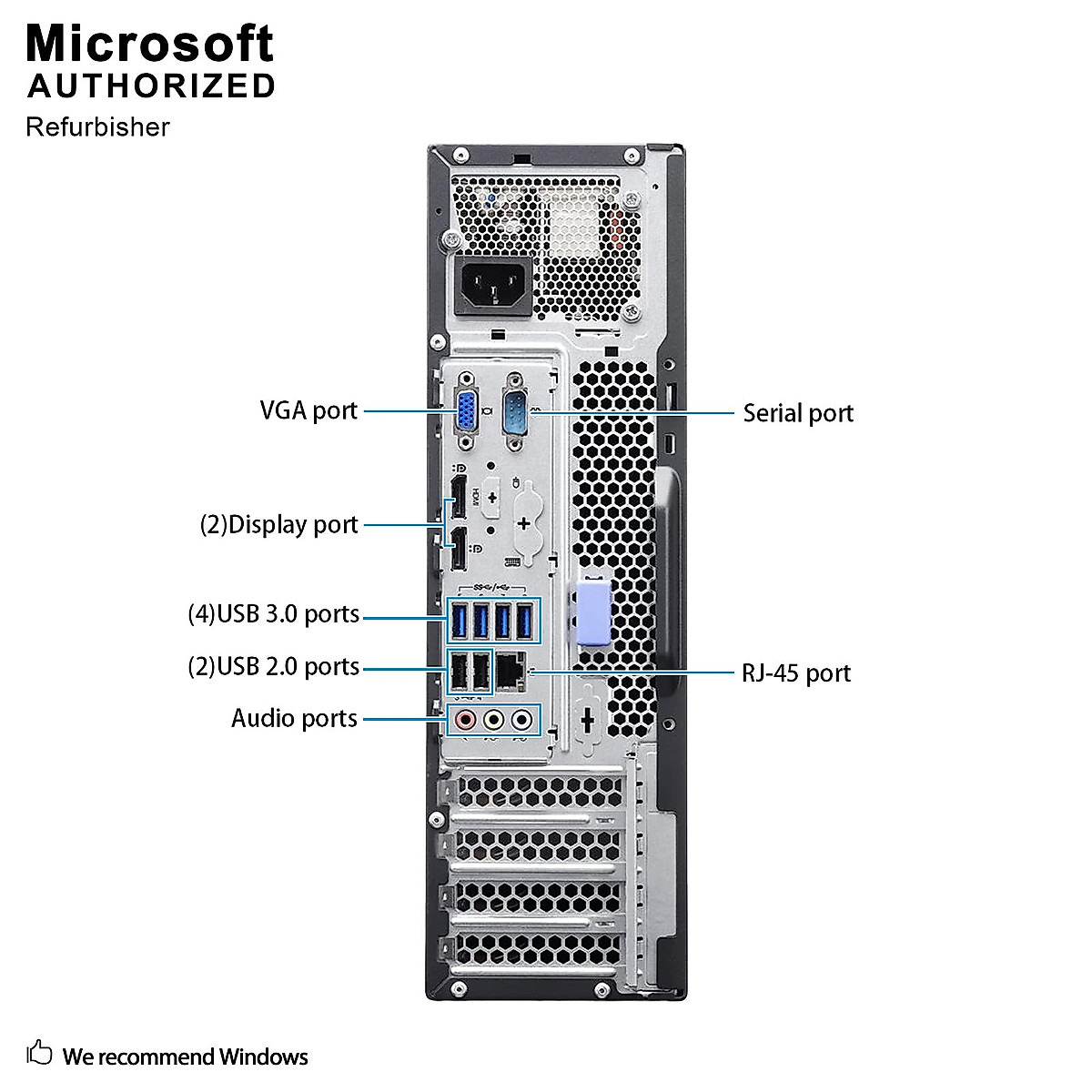 Lenovo ThinkCentre M93p Business Class Desktop, Quad Core i7 4770 3.4Ghz, 16GB DDR3 RAM, 512GB SSD Hard Drive, DVD-RW, Windows 10 (Renewed)